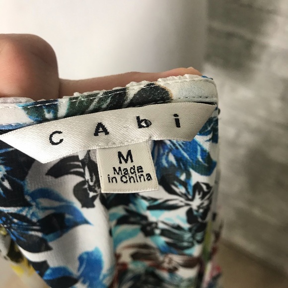 CAbi | Tops | Cabi Floral Key Hole Tie Blouse | Poshmark